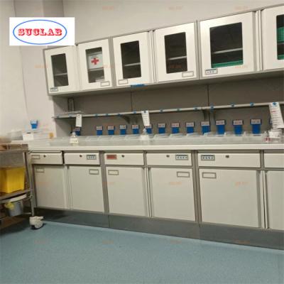 China Hospital Furniture Disposal Cupboard Manufacturers with Three Section Slider and Adjustable Shelves for sale