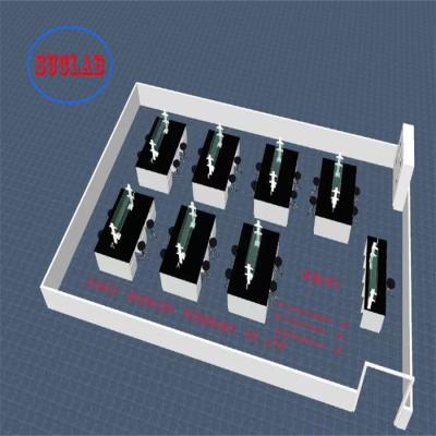 China Custom Chemistry Lab Bench With Stainless Steel Sink Phenolic Counter Tops Adjustable Glass Shelf for sale