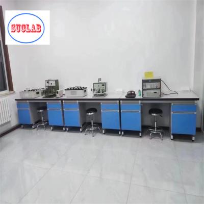 China Steel Wood PP Stainless Steel Chemistry Lab Workbench Hong Kong With Safety Cabinet Storage for sale