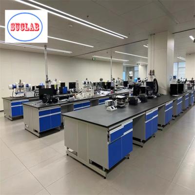 China Chemistry Lab Workbench Maleisië Brandbestendige stalen laminaat DTC105 DEG Scharnieren Fenolische hars Top Te koop