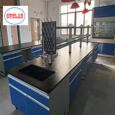 China Chemistry Lab Workbench Steel Wood Lab Furniture PP Materials And Multiple Cabinets For Your Lab Needs for sale