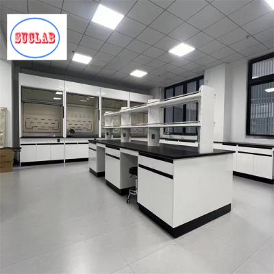 China Brandwerend Chemie Lab Werkbank Staal Hout Laboratoriummeubelen Scharnieren Chemisch bestand gelamineerd oppervlak Te koop