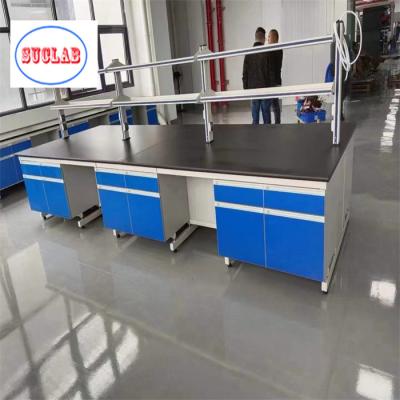 China Chemisch bestand Laminat Chemie Lab Werkbank Werkoppervlak Hout Lab Casework met veiligheidskenmerken Te koop