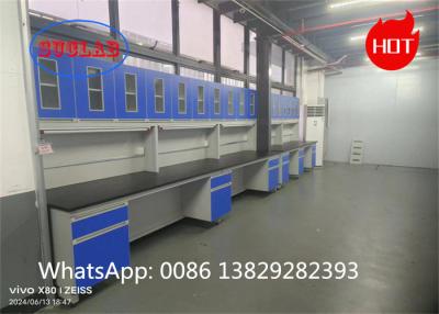 China Excellent C frame Chemistry Lab Workbench Laboratory Workbenches with Chemical resistant Laminate and Multiple Cabinets Te koop