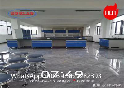 China Chemical Resistant Laminate Chemistry Lab Workbench Labortory Furnitures with Fireproof C Frame and Ample Storage Te koop