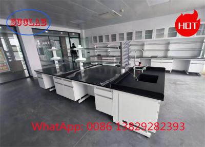 China Sturdy C frame Chemistry Lab Workbench Wood Laboratory Furniture with Chemical resistant Laminate Worktop for sale