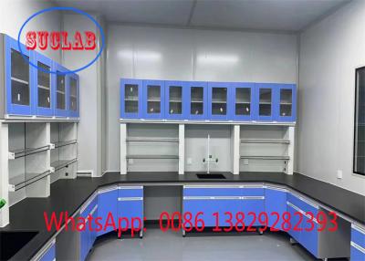 China Top Notch Steel Wood Laboratory Work Benches with Chemical Resistant Laminate Work Surface for sale
