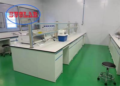 China Phenolic Resin Worktop Laboratory Furnitures Cost  Nonwelded Linear Handle Ceramic Sink Lab Bench With DTC Rail for sale