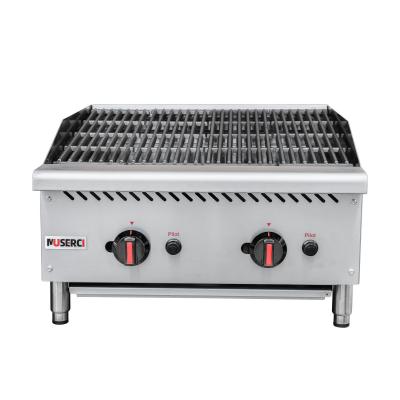 China LPG / Natural Gas Commercial Charbroiler 2 Burners Stainless Steel CE Certified for sale