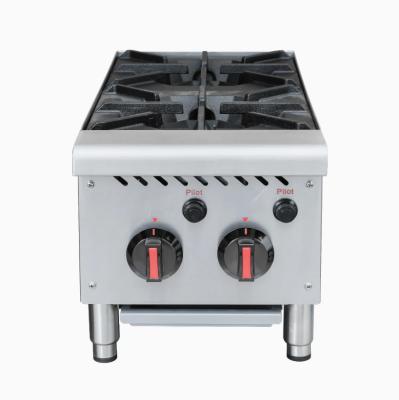 China 2 Burners LPG / Natural Gas Range Commercial 3/4 NPT Stainless Steel CE Certified for sale