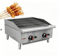 China Commercial Kitchen Countertop Gas Charbroilers 2 Burners Modular Detachable CE for sale