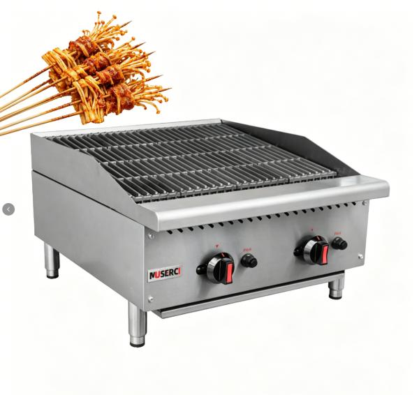 Quality Commercial Kitchen Countertop Gas Charbroilers 2 Burners Modular Detachable CE for sale