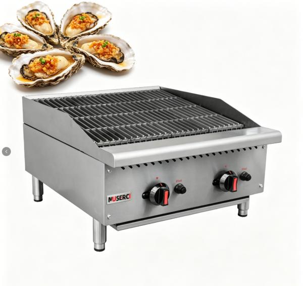 Quality Commercial Kitchen Countertop Gas Charbroilers 2 Burners Modular Detachable CE for sale