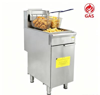 China （GF-3） Floor-Standing Single Tank Gas Deep Fryer Commercial Gas Frying Furnace for restaruant CE for sale