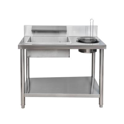 China Stainless Steel Breading Table GF1000 Detachable Extra Large Basin Food Prep Station for sale