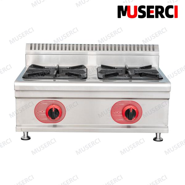 Quality (GB-2T) Stainless Steel Panel 2 Burner Gas Stove Commercial For Resaturant CE for sale