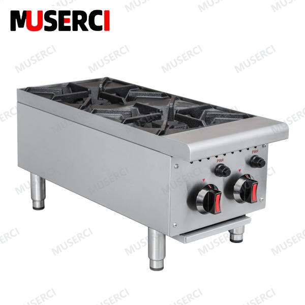 Quality (HP12-MF) 2 Burners LPG / Natural Gas Range Commercial 3/4 NPT Stainless Steel CE Certified for sale