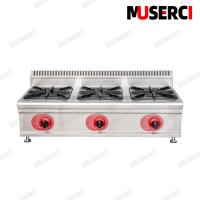 Quality (GB-3T) Manual Ignition Countertop Gas Range 3 Burner For Resaturant Cooking CE for sale