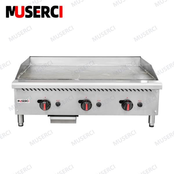 Quality (GG36-MF) Commercial Kitchen Gas Griddle Thick Plate 3 Burners Flameout Protection CE Certified for sale