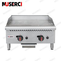 Quality (GG-24MF) Commercial Countertop Gas Griddle 19mm Thick Plate 2 Burners CE for sale