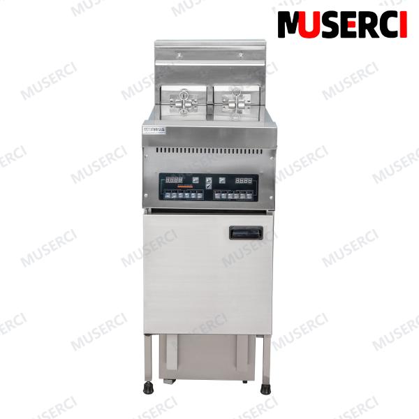 Quality （EF-9CL2）Commercial Electric Deep Fryer Dual Tank 28L Built In Oil Filter Device With CE for sale