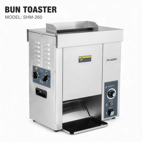 Quality SHM-260 Commercial Kitchen Hamburger Bun Toaster Bakery Equipment With 6 Adjustable Thickness Settings For Fast Food Shops for sale