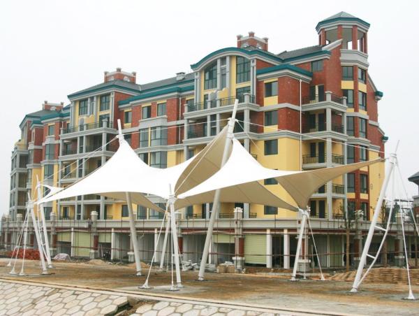 Quality Light Steel Canopies Q235 PVDF Tensile Membrane Structure PTFE Landscape Shed for sale