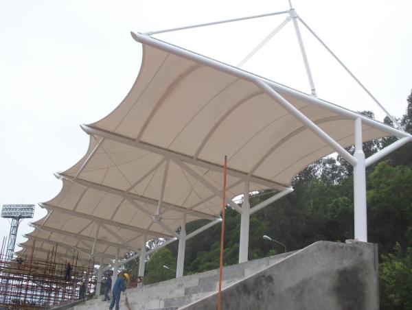 Quality Light Steel Canopies Q235 PVDF Tensile Membrane Structure PTFE Landscape Shed for sale