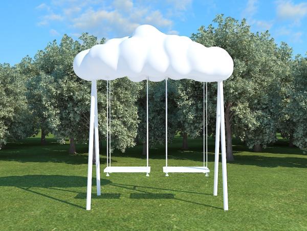 Quality Non Powered Plastic Inclusive Swing White Childs Garden Swing Amusement Park for sale