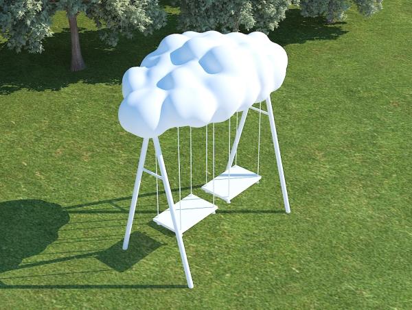 Quality Non Powered Plastic Inclusive Swing White Childs Garden Swing Amusement Park for sale