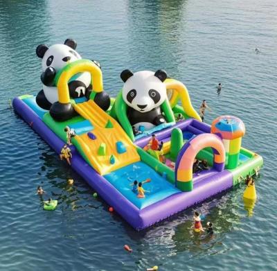 China Commercial Bounce House Inflatable Castle For Children Water Park Game Panda Water Slide for sale