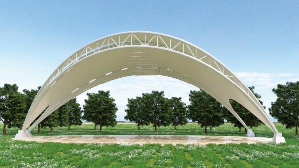 Quality Modern Tensile Fabric Canopy ETFE Membrane Fabric Roof Shade Structure for sale