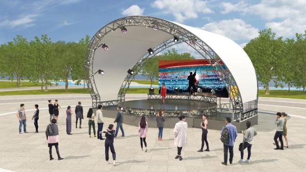 Quality Modern Tensile Fabric Canopy ETFE Membrane Fabric Roof Shade Structure for sale