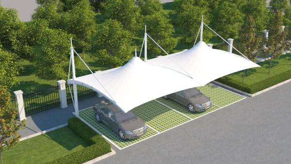 Quality Parking Car Awning Tent Sunshade Cantilever Sunshade Structure Stretch Film for sale