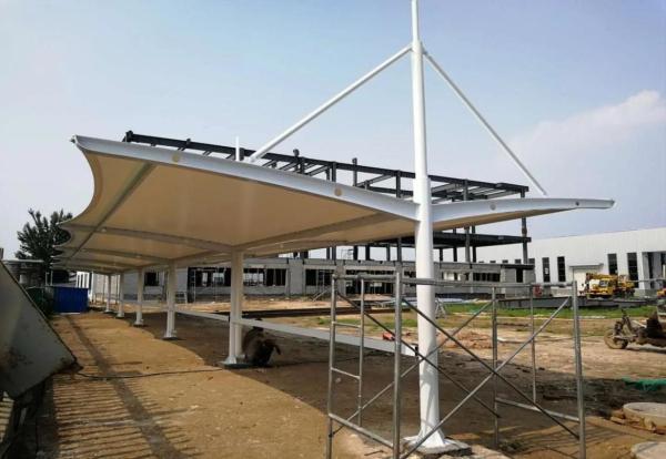 Quality PVDF Fiberglass Tensile Membrane Structure Stadium Car Parking Tent Shed Roof for sale