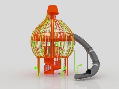 China Steel Frame Shape Slide For Outdoor Playground Equipments for sale