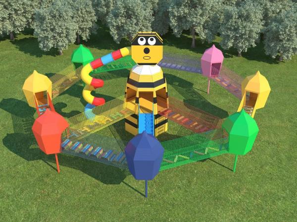 Quality ODM Climbing Frame Set  Steel Structure Childrens Climbing Frame Swing And Slide 20M for sale