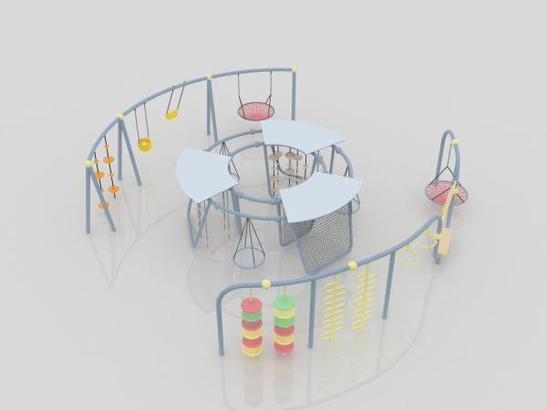 Quality Galvanized Steel Outdoor Steel Swing Sets For Baby Adult Outdoor Playground Equipment for sale
