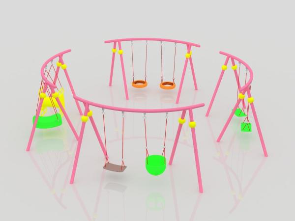 Quality Galvanized Steel Outdoor Steel Swing Sets For Baby Adult Outdoor Playground for sale