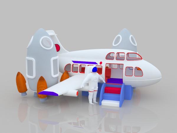 Quality Plane Themed Slip And Slide Bounce House Rental Children'S Jumping Castle With Slide Inflatable OEM for sale