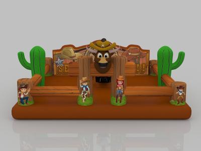 China 0.7mm TPU Inflatable Cartoon Castle Park Brown Customized Commercial Bounce House for sale