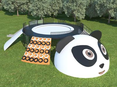 China Panda Jumping Cloud Inflatable Trampolin für Indoor-Spielplätze zu verkaufen