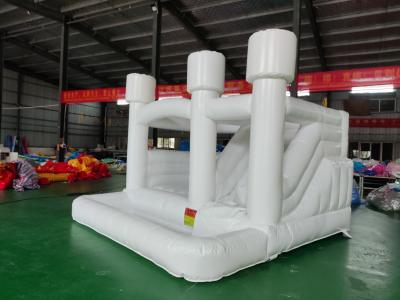 China Commercial White Inflatable Bouncer Castle with Slide 0.55mmPVC for sale