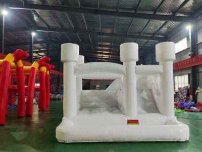China Commercial White Inflatable Bouncer Castle with Slide 0.55mmPVC for sale