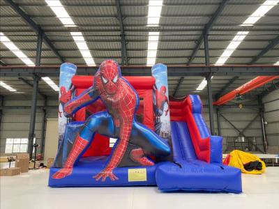 China Spiderman Theme Inflatable Castle with Dry Slide and 950w Blower for Kids Party 5*5*3.6m Size 1-6 People Capacity for sale