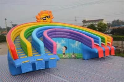 China 6*8m Inflatable Water Slide with 1200w Blower for 1-20 People Outdoor Summer Fun for sale