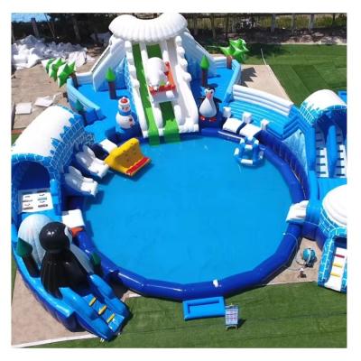 China 20m Diameter Inflatable Water Slide with 1100KG Weight for 4-8 Age Range for sale