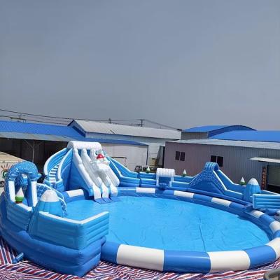 China 20m Diameter Inflatable Water Slide with 1100KG Weight for 4-8 Age Range for sale