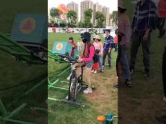 Family Entertainment Zip Line Mini Roller Coaster Bicycle Powered Mini Roller-Coaster Father Powered