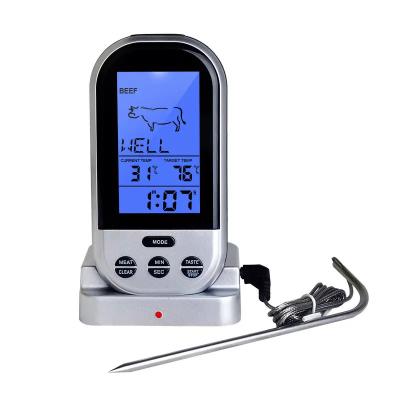 China Kitchen Food Thermometer Wireless BBQ Thermometer with Temperature Alarm Electronic Meat Thermometer with Backlight for sale